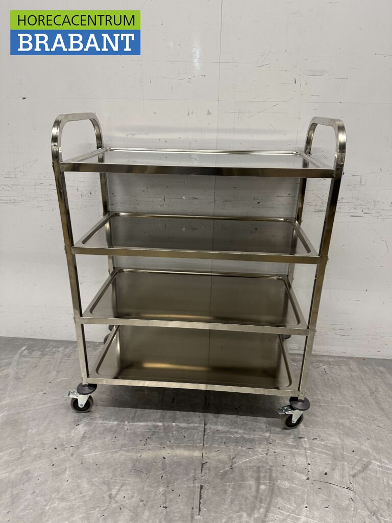 Stainless steel Serving trolley Serving trolley 4 tiers 95 cm Catering ...