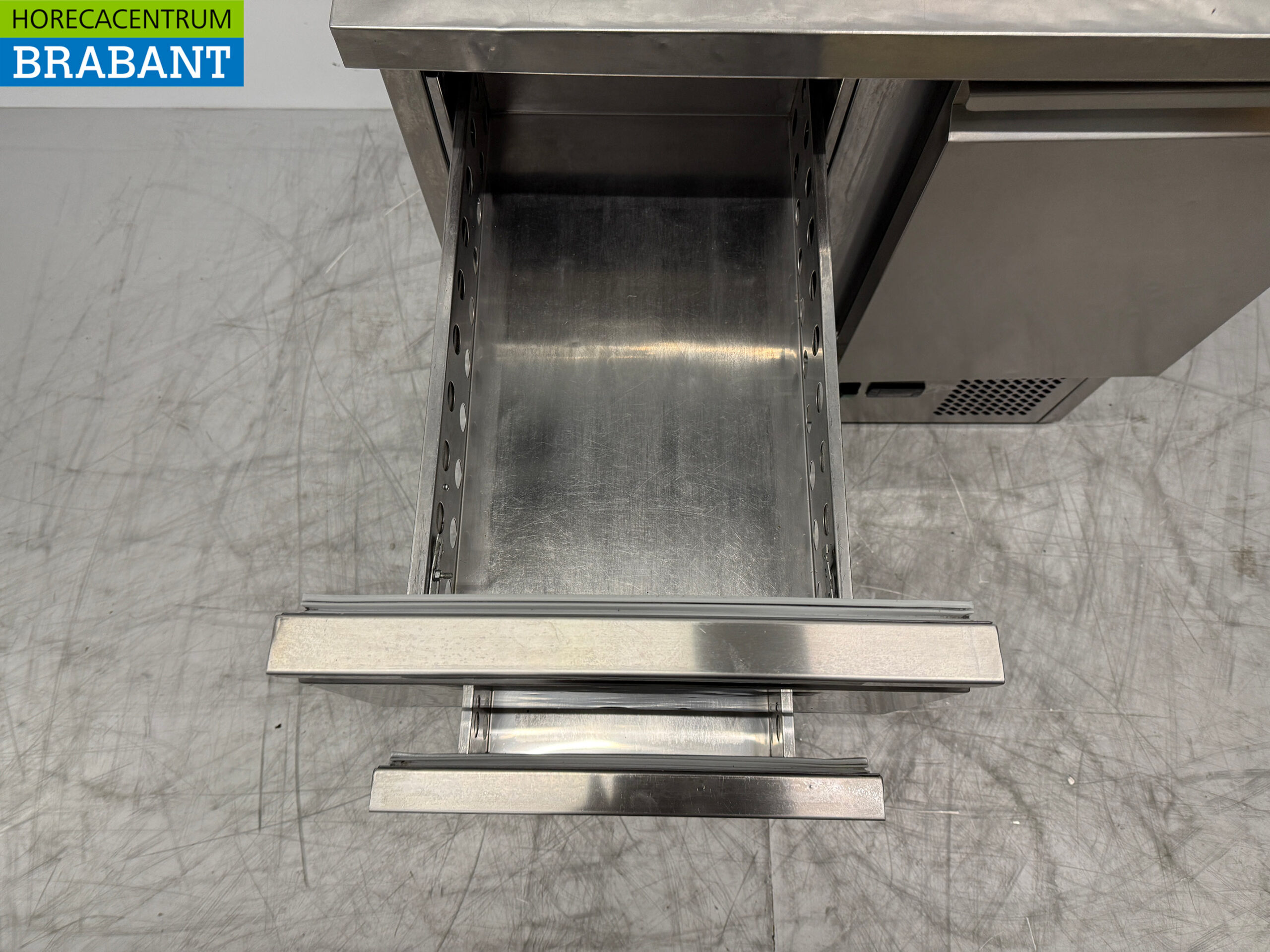 Stainless steel Refrigerated Workbench 1 Door and 2 Drawers 90.5 cm ...