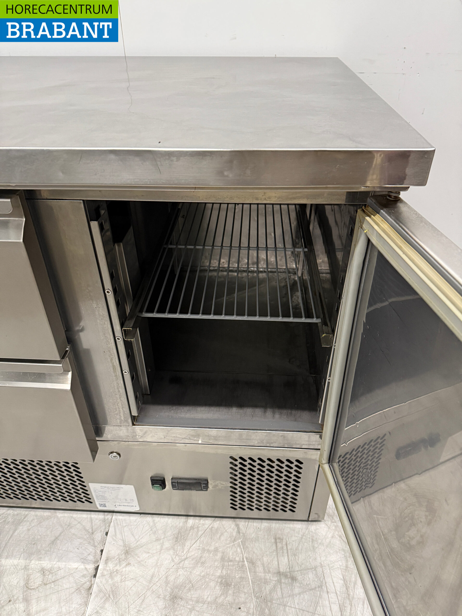 Stainless steel Refrigerated Workbench 1 Door and 2 Drawers 90.5 cm ...