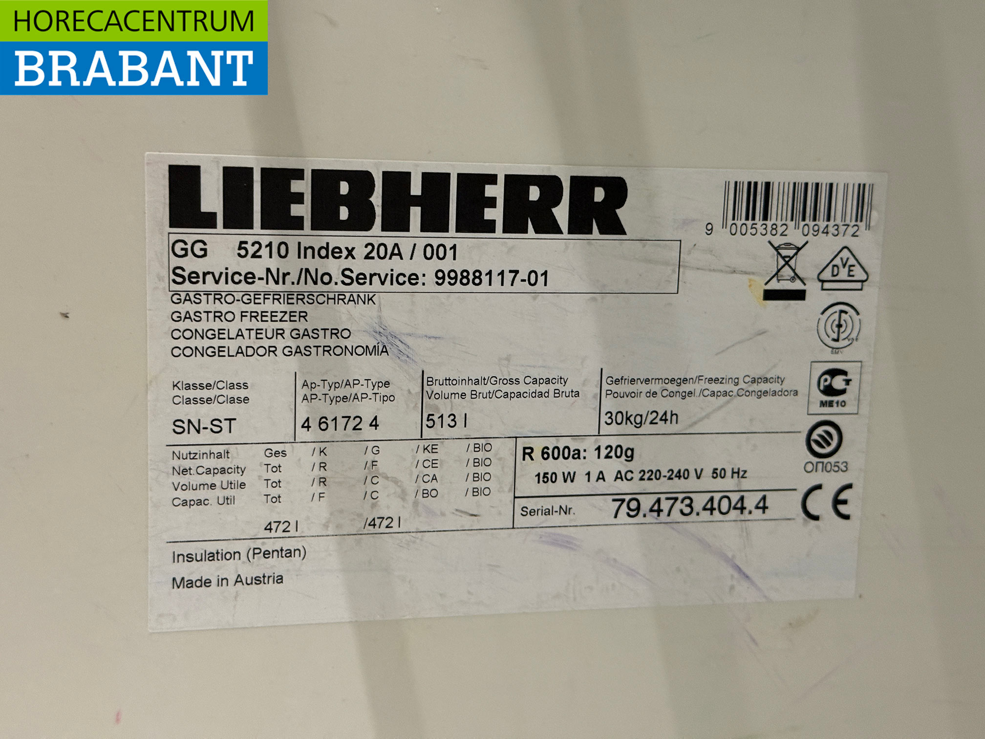 Liebherr Freezer 513 liters 230V Horeca - Catering Center Brabant%